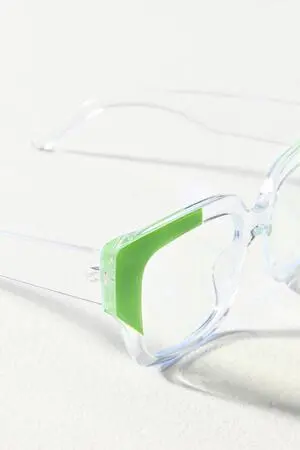 EYEKING Colorblock Square Readers - Neon Green