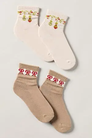 DAILY PRACTICE BY ANTHROPOLOGIE Daily Practice By Anthropologie Icon Socks, Set Of 2 Holiday