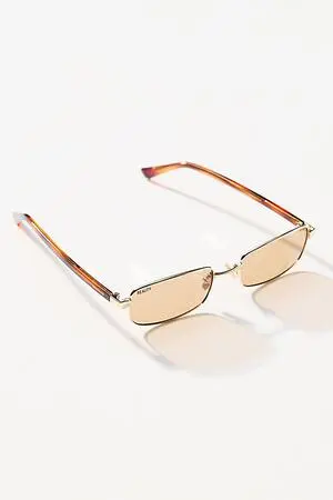 REALITY EYEWEAR Slim Rectangle Metal Sunglasses