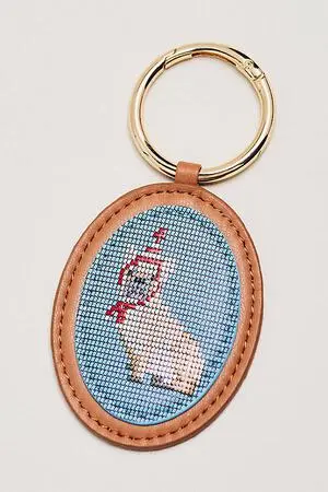 Anthropologie Needlepoint Dog Bag Charm - Frenchie