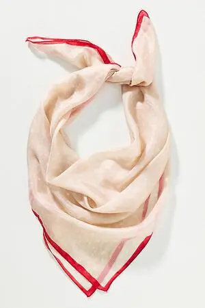 Maeve Large Graphic Prt Silk Scarf White Dot
