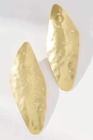 Anthropologie Mod Hammered Drop Earrings - Gold