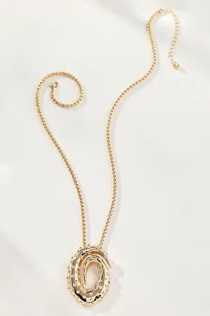 Anthropologie Glitz Swirl Pendant Necklace - Gold