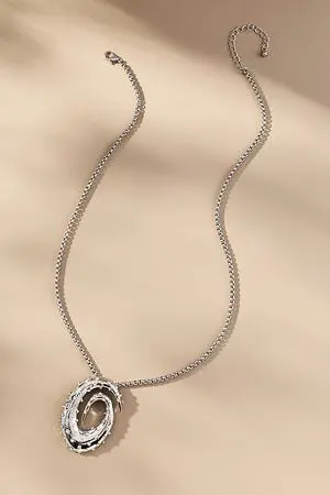 Anthropologie Glitz Swirl Pendant Necklace - Silver