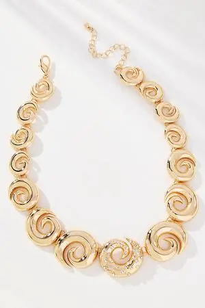 Anthropologie Swirl Chain Necklace - Gold