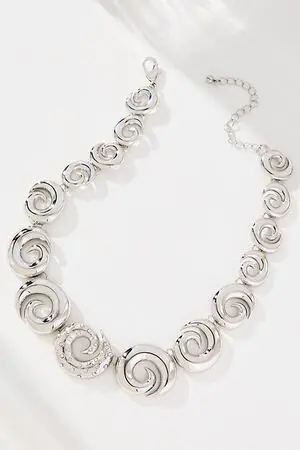 Anthropologie Swirl Chain Necklace - Silver
