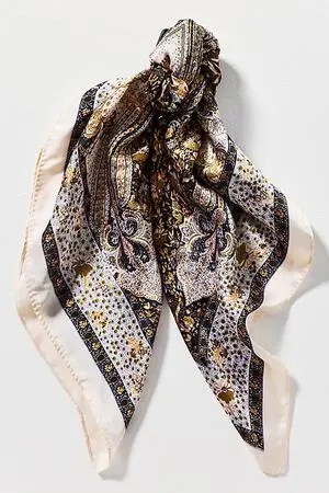 Anthropologie Scarf Hair Claw Clip Green Pattern