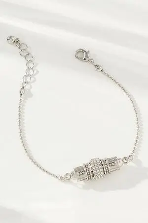 Anthropologie Oval Link Locket Bracelet - Silver
