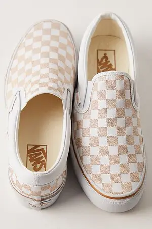 VANS Checkered Metallic Platform Slip-on Sneakers