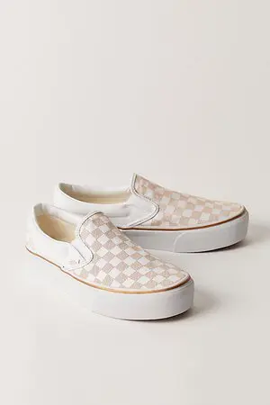 VANS Checkered Metallic Platform Slip-on Sneakers