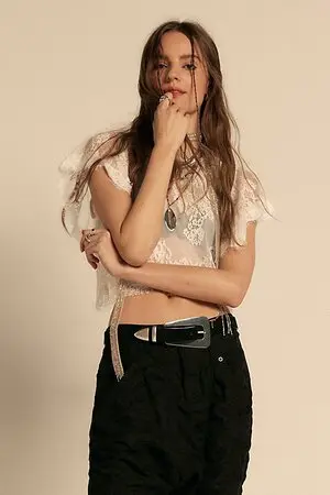 Free People Patcha Suede Belt Black