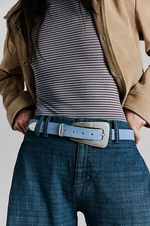Free People Patcha Suede Belt - Cornflower
