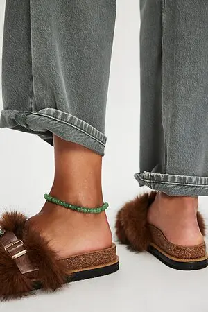 Free People Faux Fur Slides