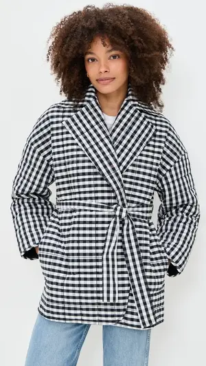 Playa Lucila Gingham Quilted Jacket