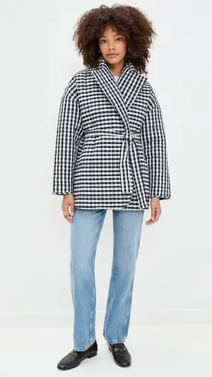 Playa Lucila Gingham Quilted Jacket