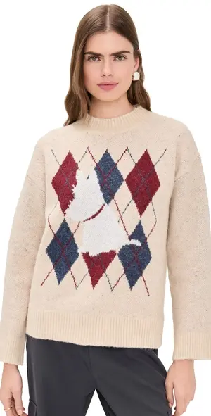ANOTHER GIRL Westie Argyle Knitted Sweater