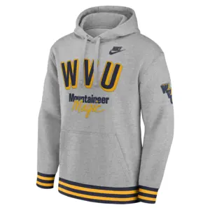 Nike West Virginia Legacy Retro College Pullover Hoodie - Grey
