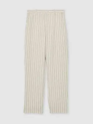 LES DEUX Linen-cotton Stripe Trousers