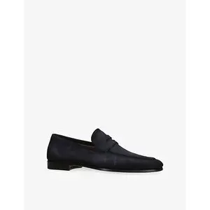 Magnanni Diezma Suede Penny Loafers - Navy