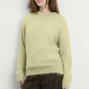 Auralee Mohair Knit Pullover - Light Khaki