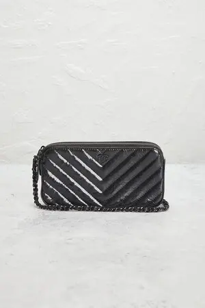 Chanel So Double Zip Clutch