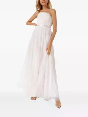 NEEDLE & THREAD Sequin Detail Strapless Maxi Dress