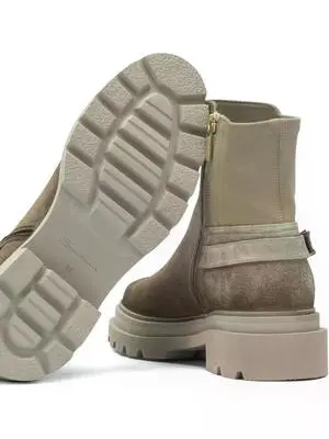 Santoni Buckled-strap Ankle Boots - Neutrals
