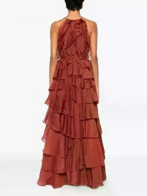 Aje Cleo Ruffled Tiered Maxi Dress - Orange