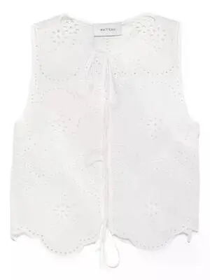 Matteau Broderie Tie Top - White