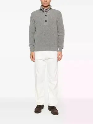 FILIPPO DE LAURENTIIS Buttoned Funnel-neck Sweater