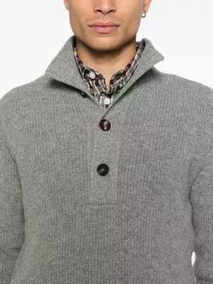 FILIPPO DE LAURENTIIS Buttoned Funnel-neck Sweater