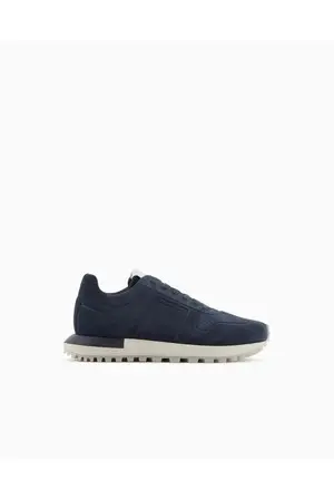 Emporio Armani Suede Sneakers - Navy