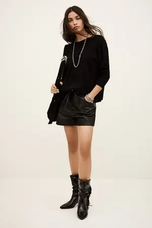 Ba&sh Celsy Oversize Cashmere Pullover - Black