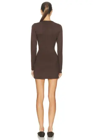 SKIMS Smooth Layers Crewneck Mini Dress - Espresso