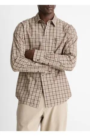 Vince Plaid Cotton Button-front Shirt