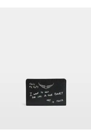Zadig&Voltaire Zv Pass Graffiti Card Holder - Black