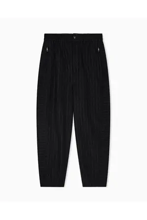 Giorgio Armani Pinstriped Flat-front Trousers