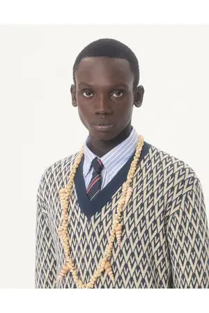 Valentino Garavani Valentino Garavani Regimental Jacquard Silk Tie Navy