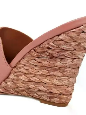 Paris Texas Raffia Wedge Sandals
