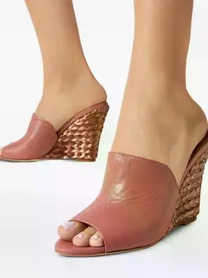 Paris Texas Raffia Wedge Sandals