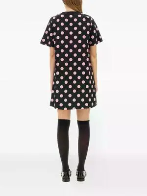 Moschino Polka-dot Teddy-print Midi Dress