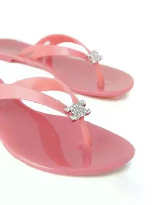 Casadei Jelly Crystal Logo Flip-flops