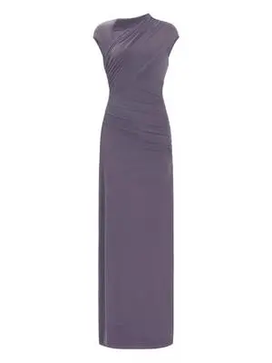 Herve Leger Asymmetric Ruched Maxi Dress