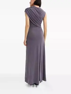 Herve Leger Asymmetric Ruched Maxi Dress