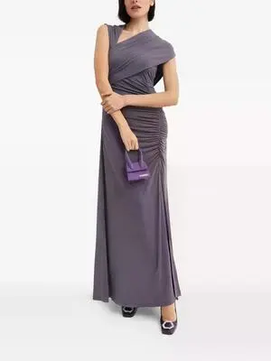 Herve Leger Asymmetric Ruched Maxi Dress
