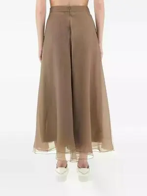 Brunello Cucinelli Pleated Midi Skirt - Neutrals