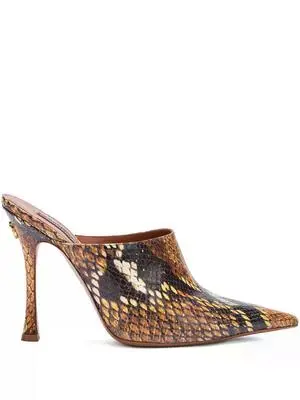 Roberto Cavalli Python-print Heeled Mules