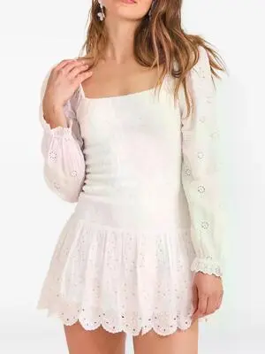 LoveShackFancy Jayce Mini Dress - White