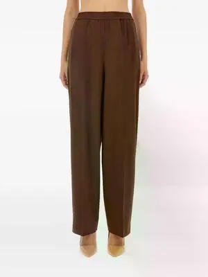 Fabiana Filippi Elasticated-waistband Wool Trousers - Brown