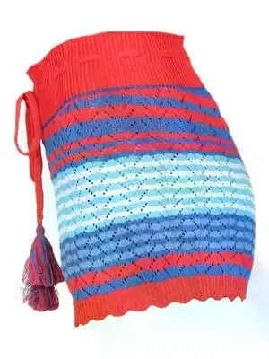 GALLO Striped Shorts With Tassel Detail - Red